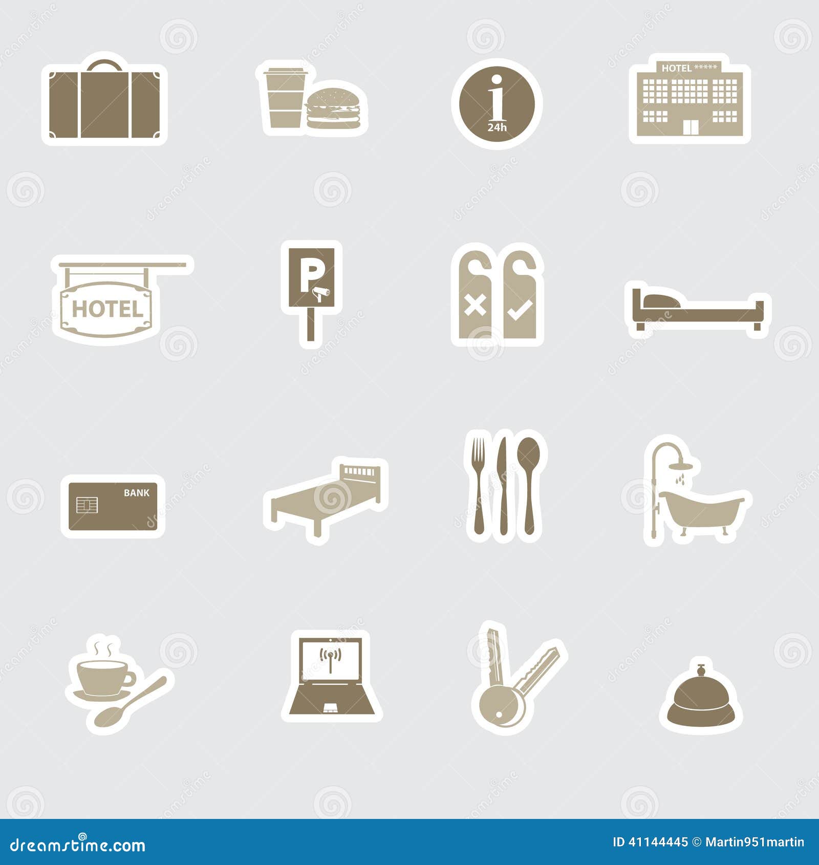 Hotel and Motel Stickers Eps10 Stock Vector - Illustration of bill ...