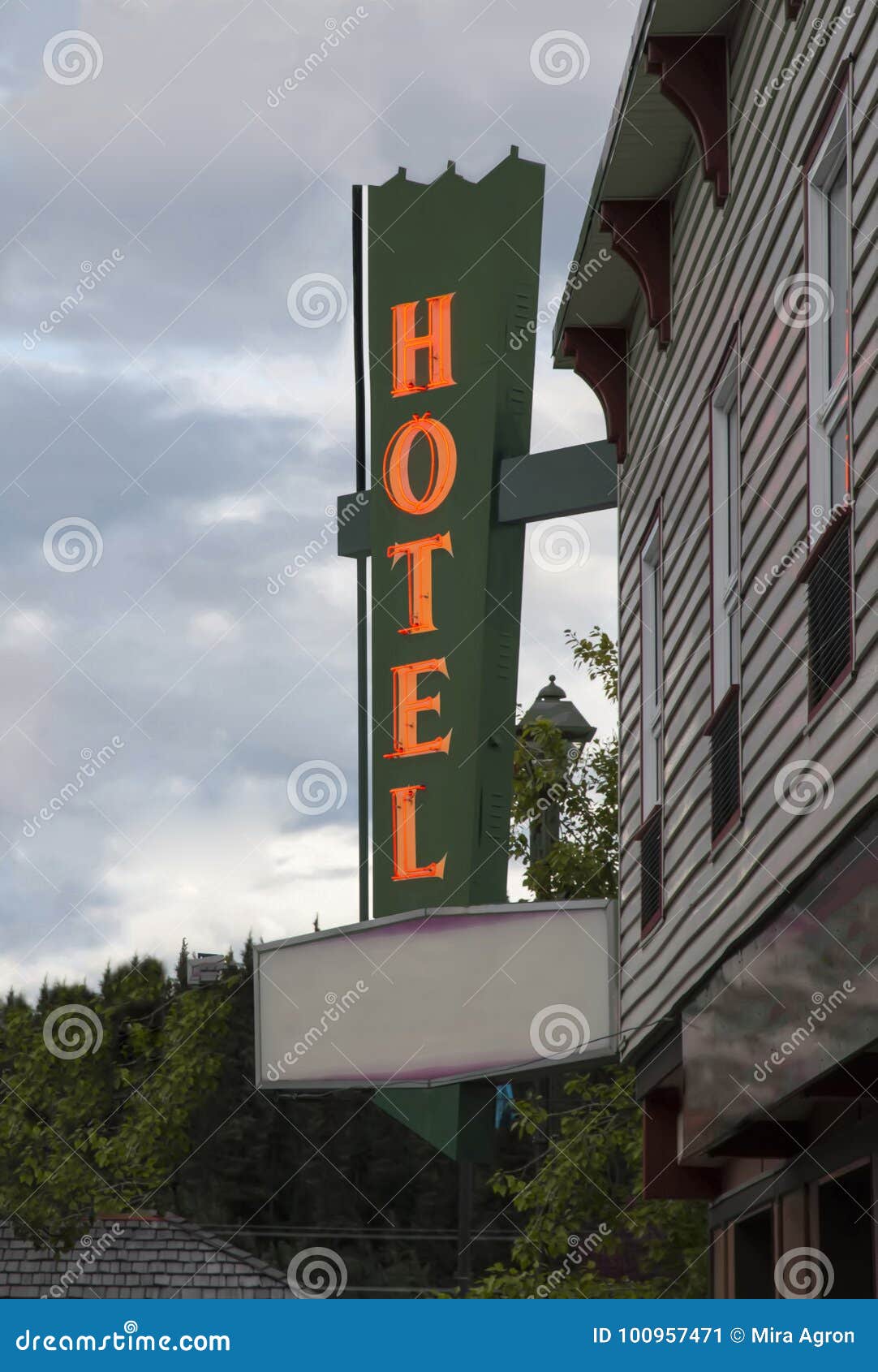 Hotel Neon Sign stock image. Image of alaska, sign, lights - 100957471