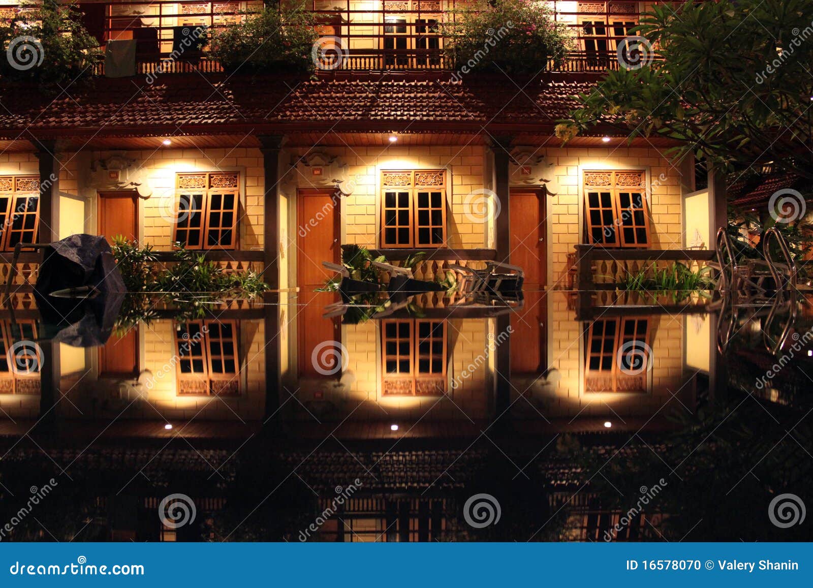 Hotel at night stock photo. Image of built, resort, lighting - 16578070