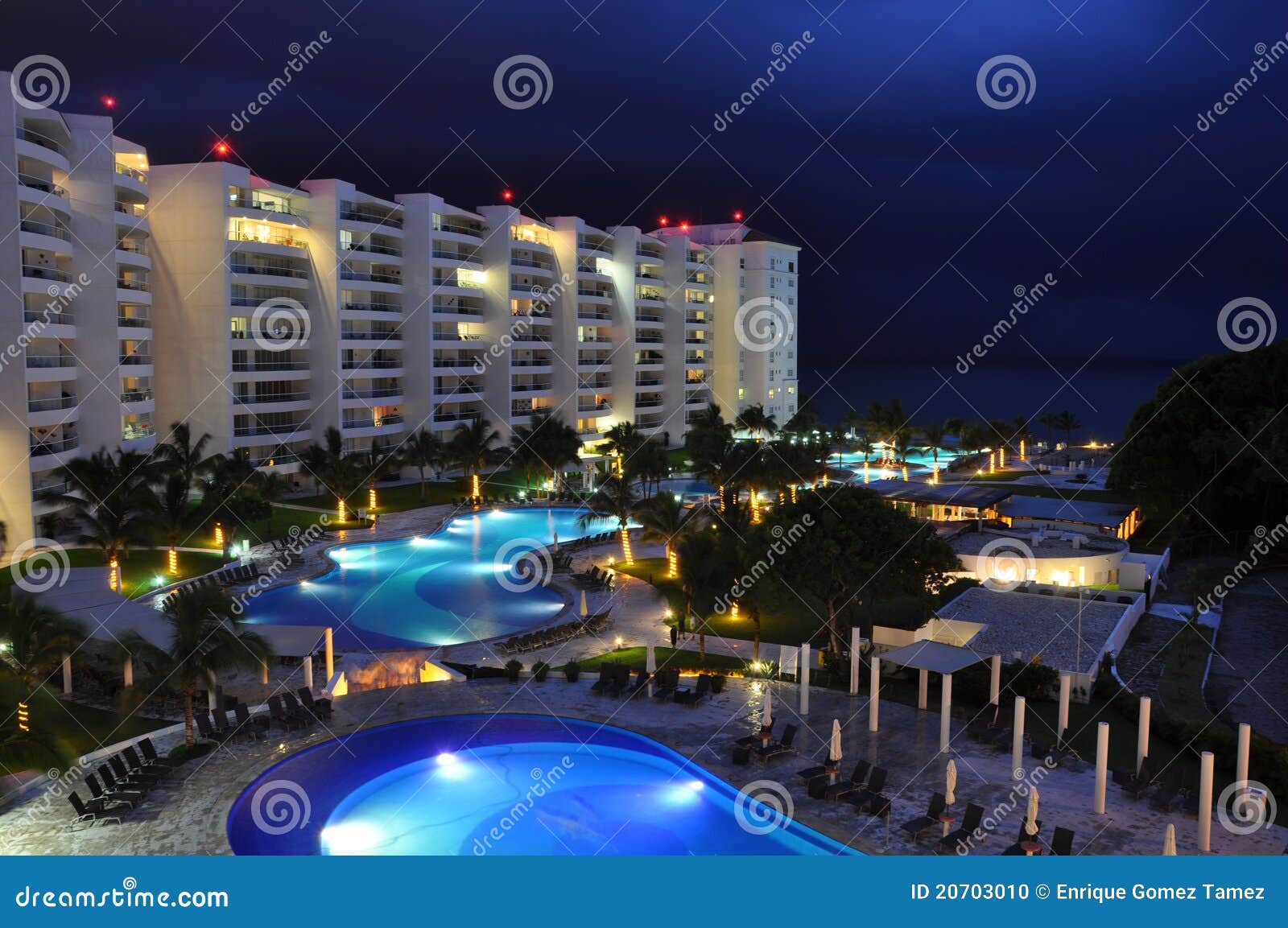 Hotel at night stock photo. Image of night, patio, outdoors - 20703010