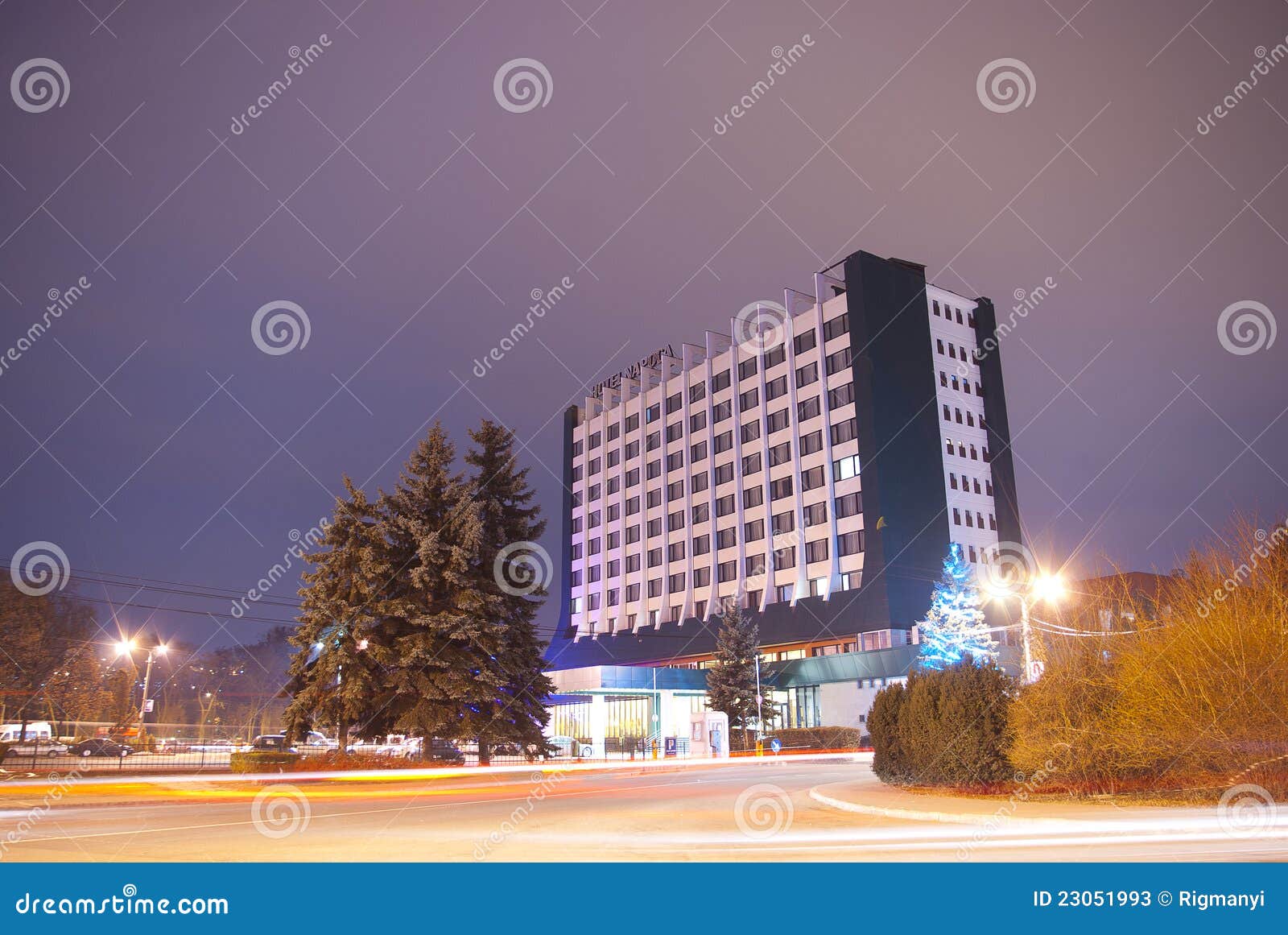 Hotel at night editorial stock photo. Image of modern - 23051993