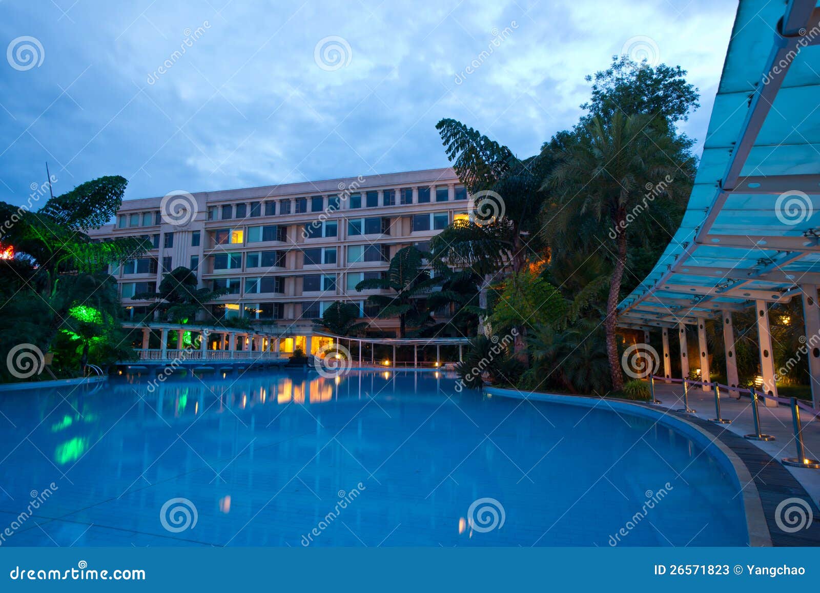 Hotel Night scene stock image. Image of nature, architecture - 26571823