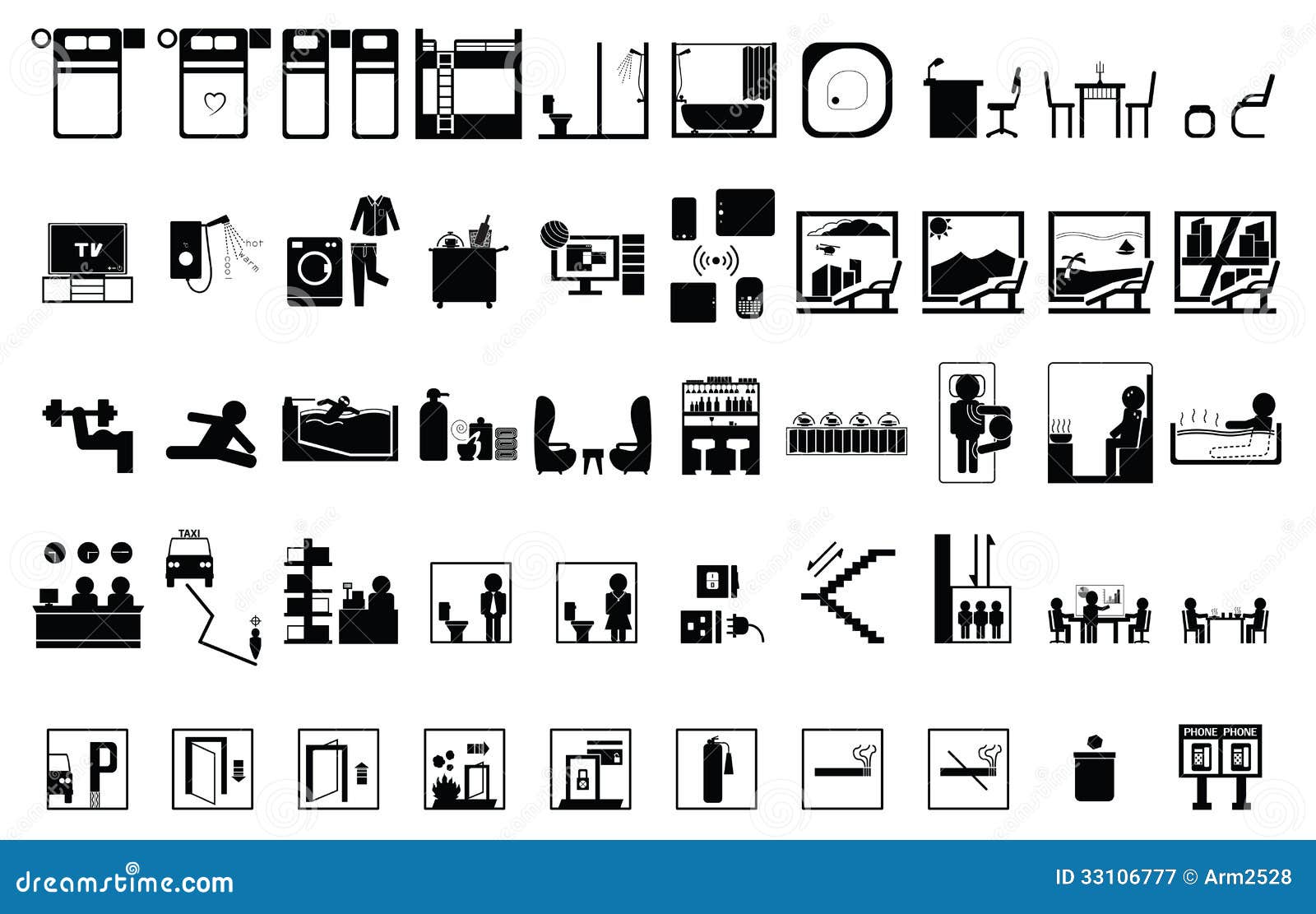 Hotel 50 pictogram vector illustratie. Illustration of yoga - 33106777
