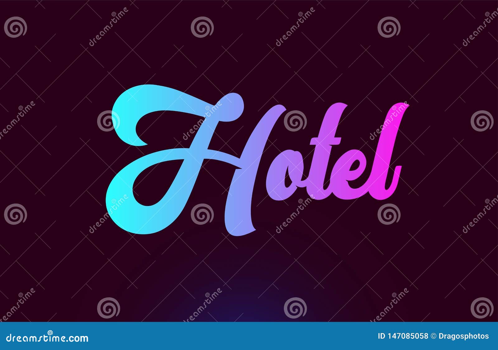 Hotel Pink Word Text Logo Icon Design for Typography Stock Illustration ...