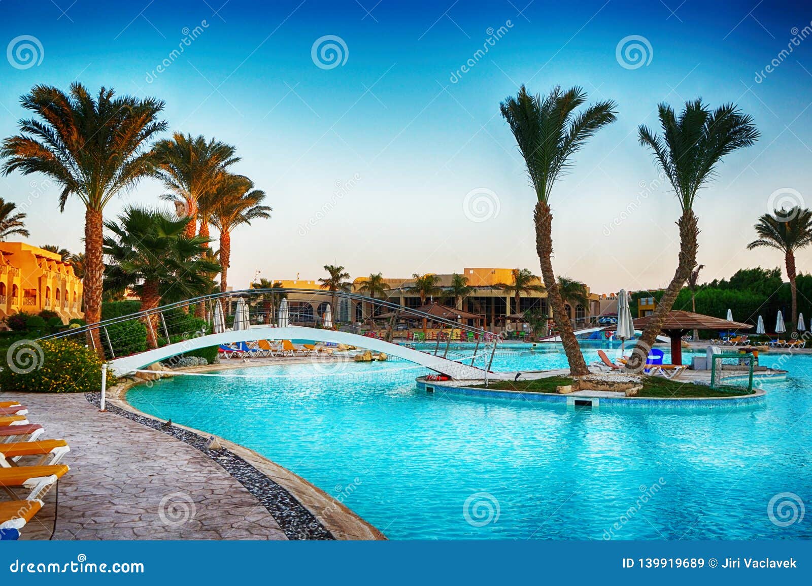 Hotel pool in Egypt stock image. Image of egypt, tourism - 139919689