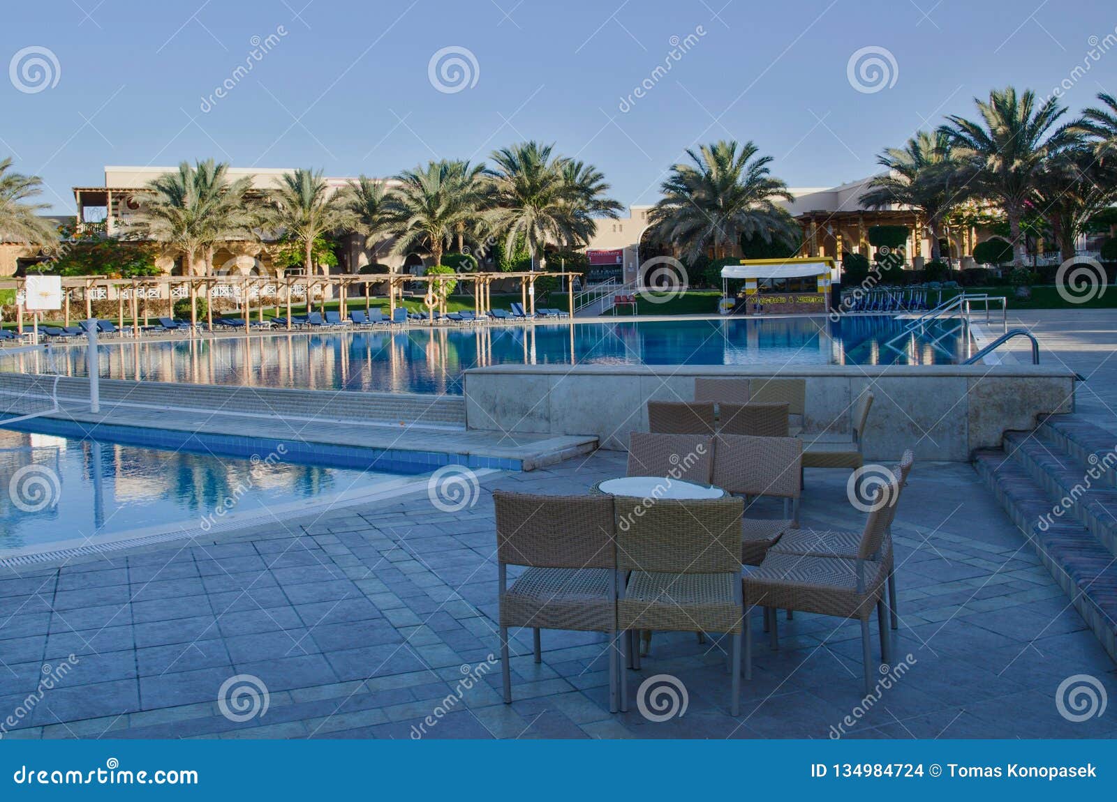 Hotel pool in Egypt. stock photo. Image of including - 134984724