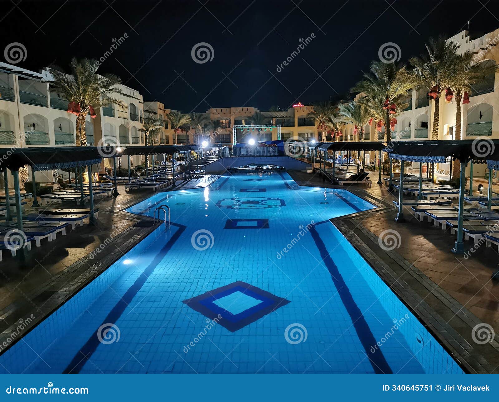 Hotel pool in the egypt stock image. Image of empty - 340645751