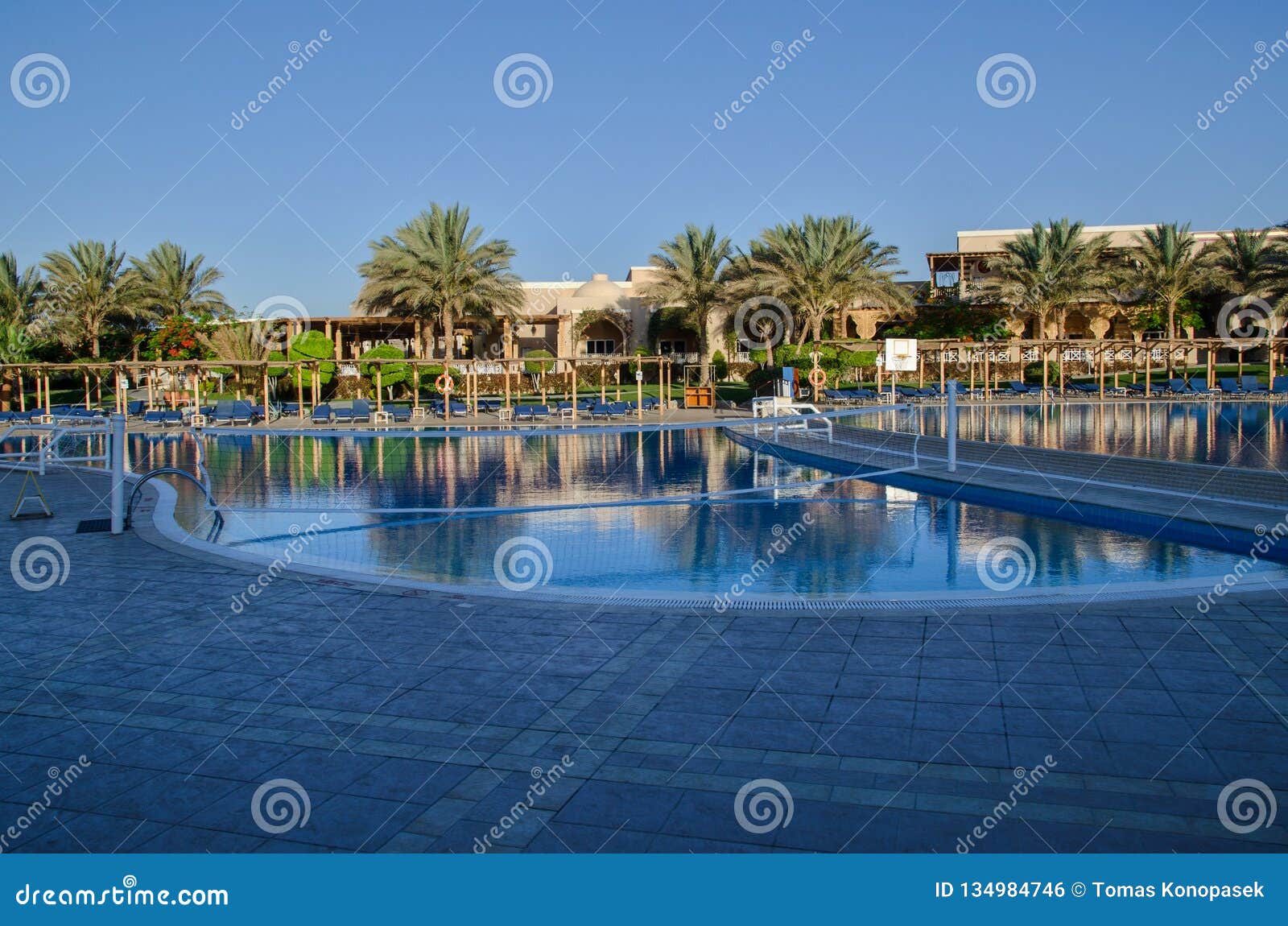 Hotel pool in Egypt. stock photo. Image of including - 134984746