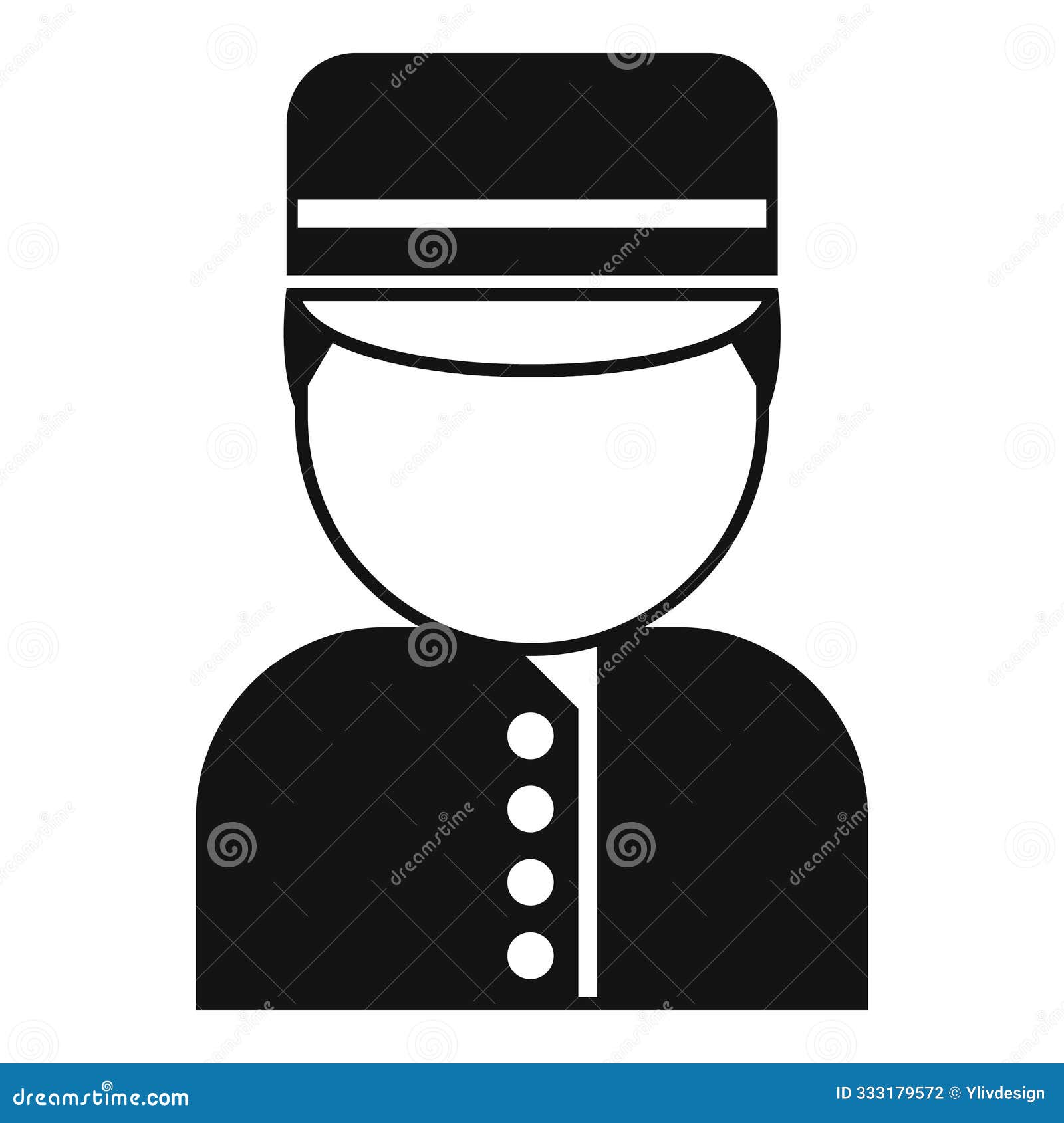 Hotel Porter Wearing Uniform with Buttons and Hat Icon Stock ...