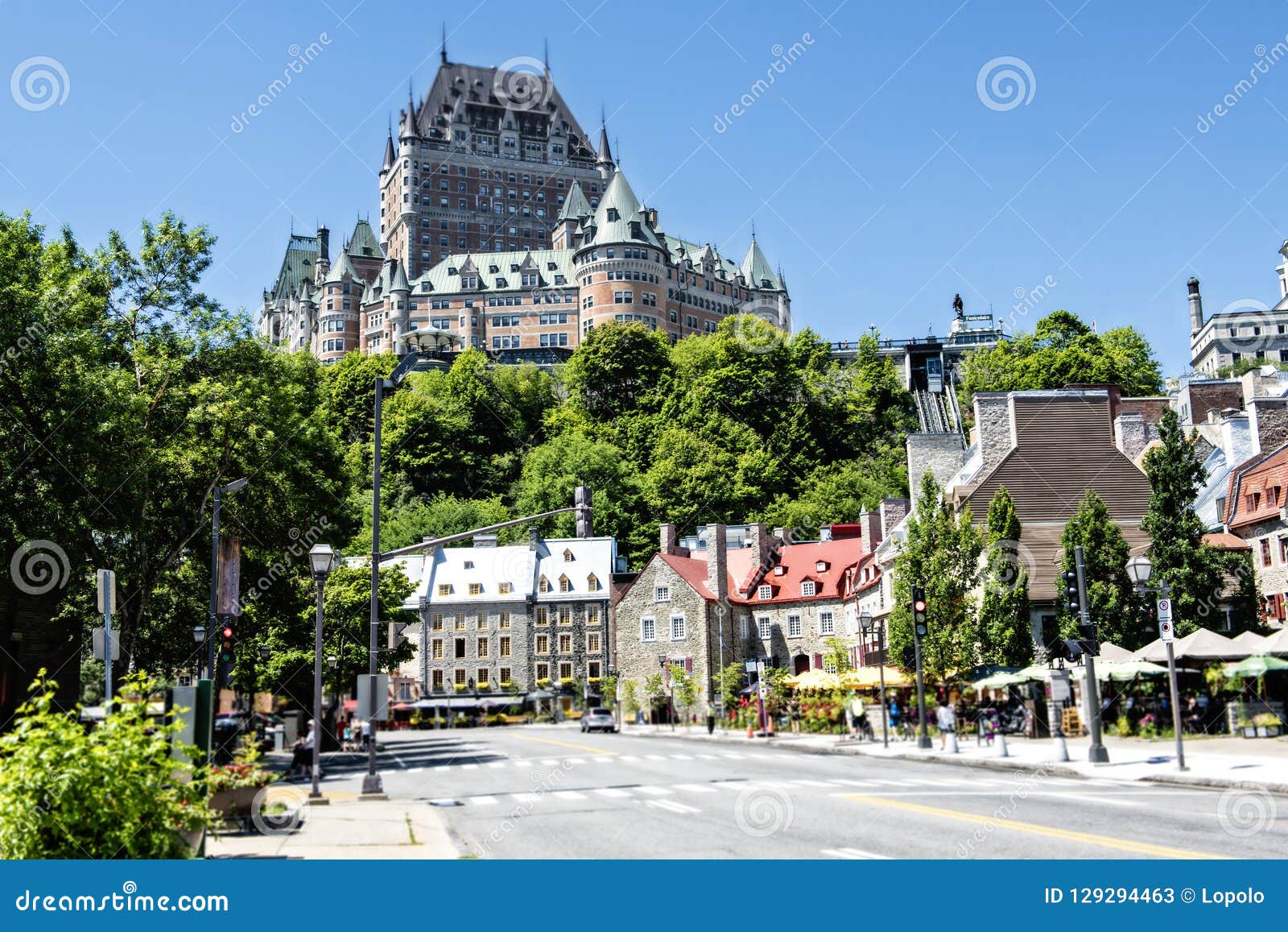 The Hotel in Quebec City on Summer Editorial Stock Photo - Image of ...