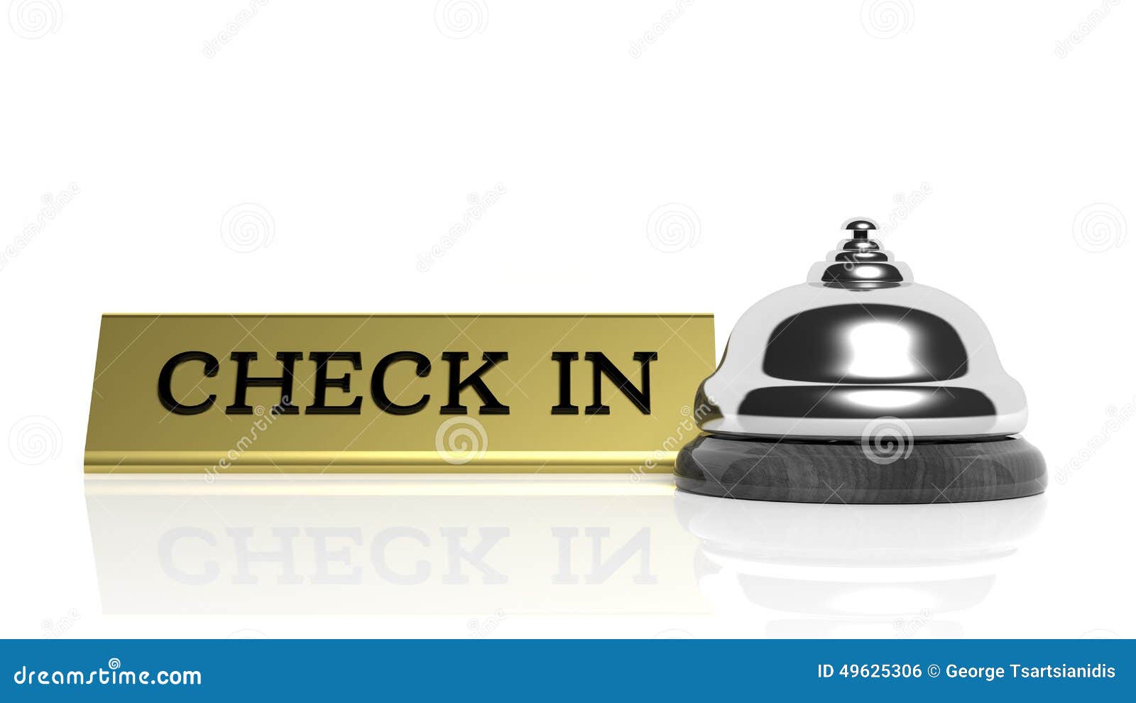 Hotel Reception Bell and Check in Stock Illustration - Illustration of ...