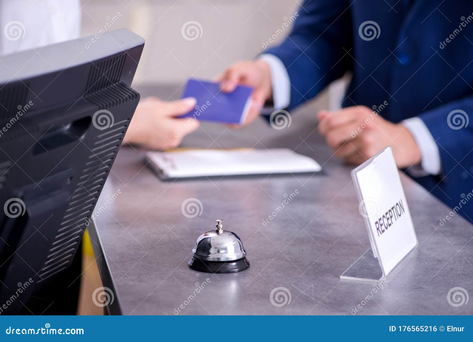 Hotel Reception Bell at the Counter Stock Photo - Image of hospitality ...