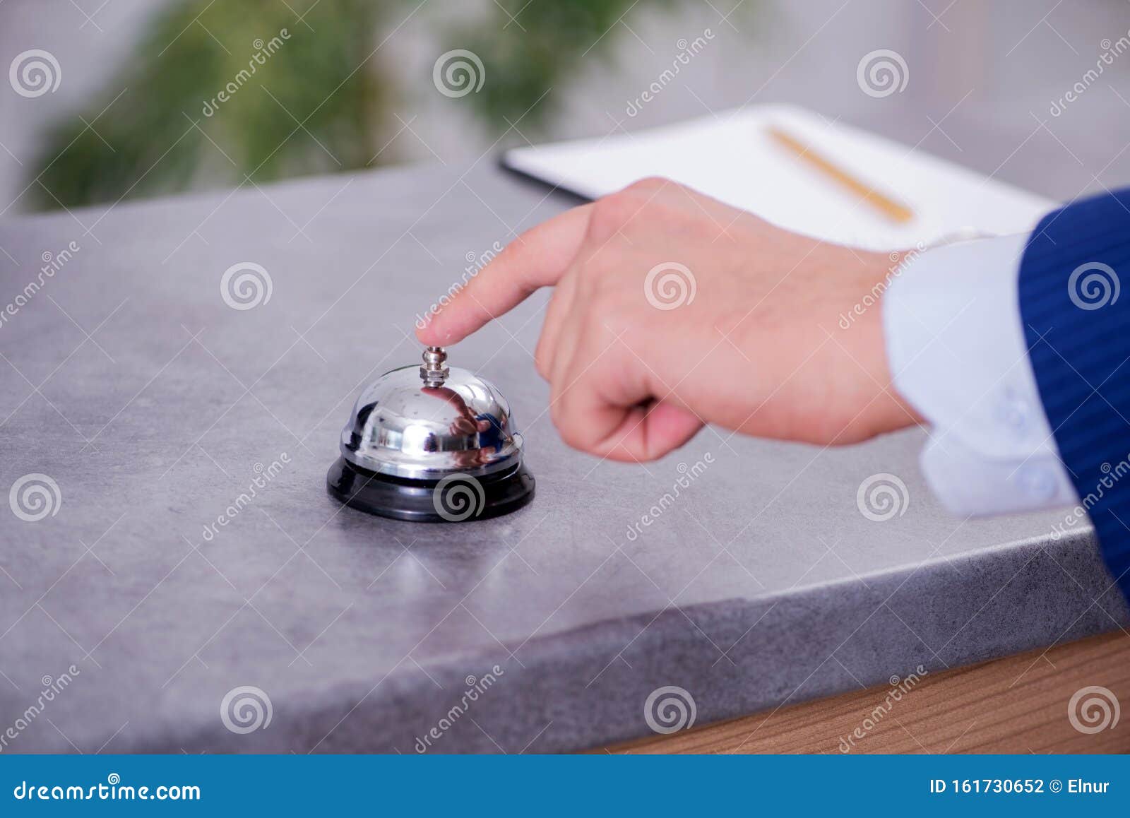Hotel Reception Bell at the Counter Stock Photo - Image of check ...