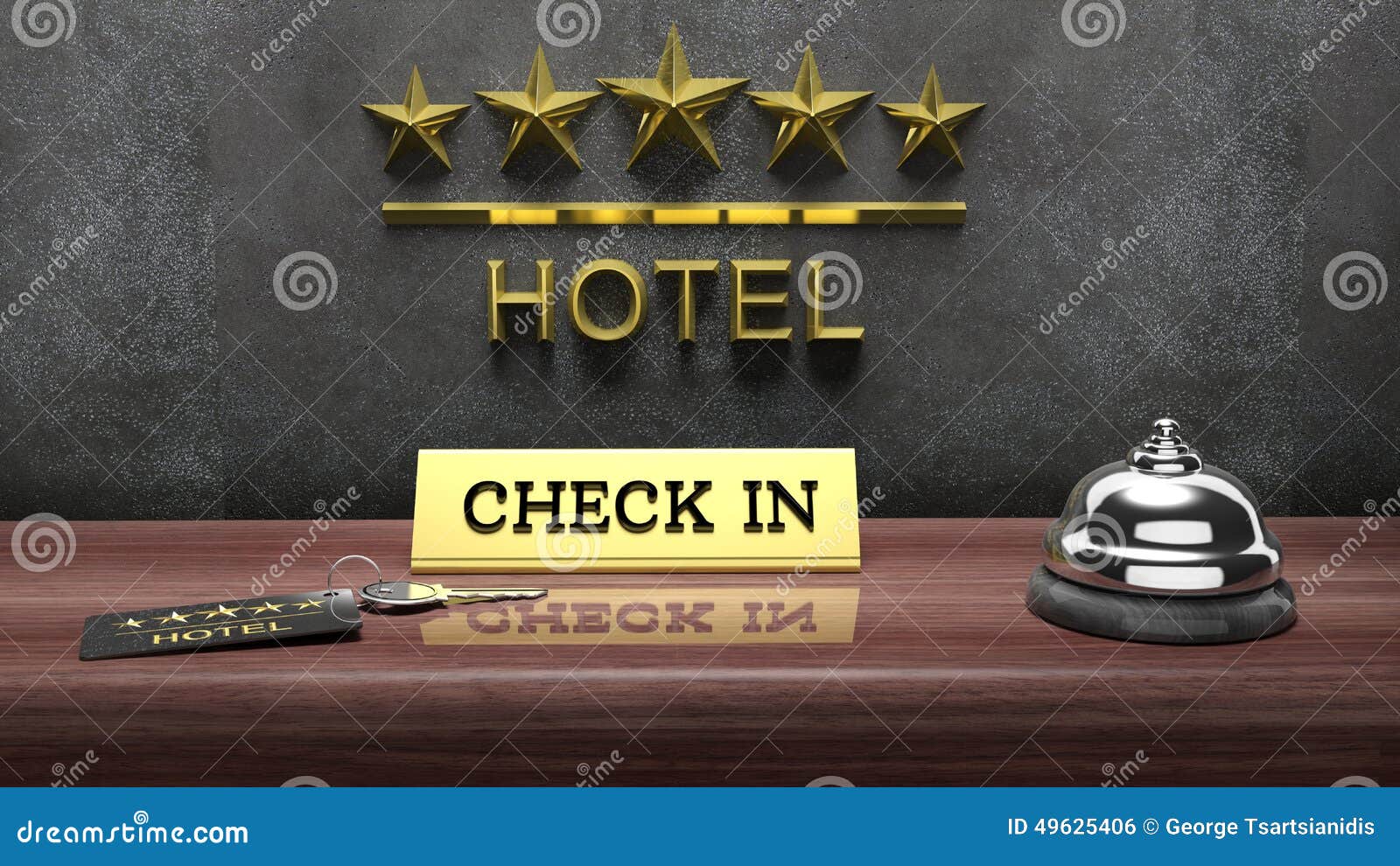 Hotel Reception Bell and and Key Stock Illustration - Illustration of ...