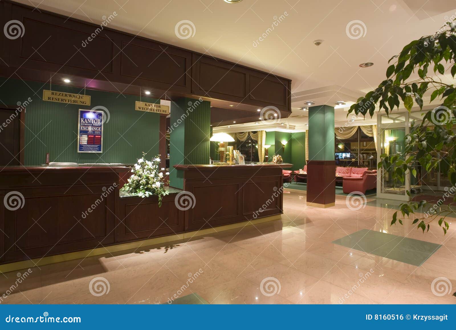 Hotel Reception Desk stock photo. Image of vacation, check - 8160516