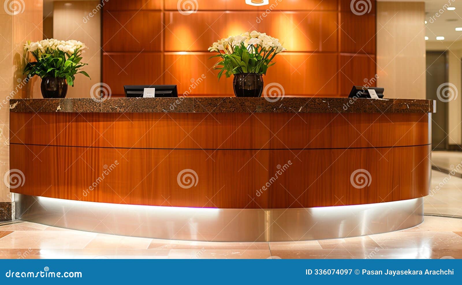 Hotel Reception Desk Displaying Elegance and Hospitality Stock ...