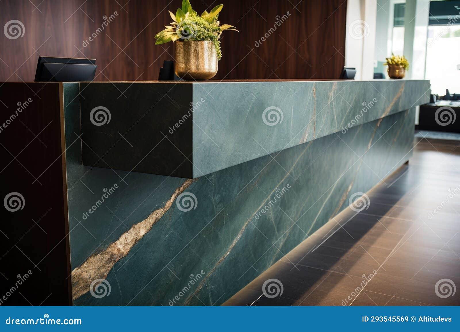 A Hotel Reception Desk with a Modern Aesthetic Stock Image - Image of ...