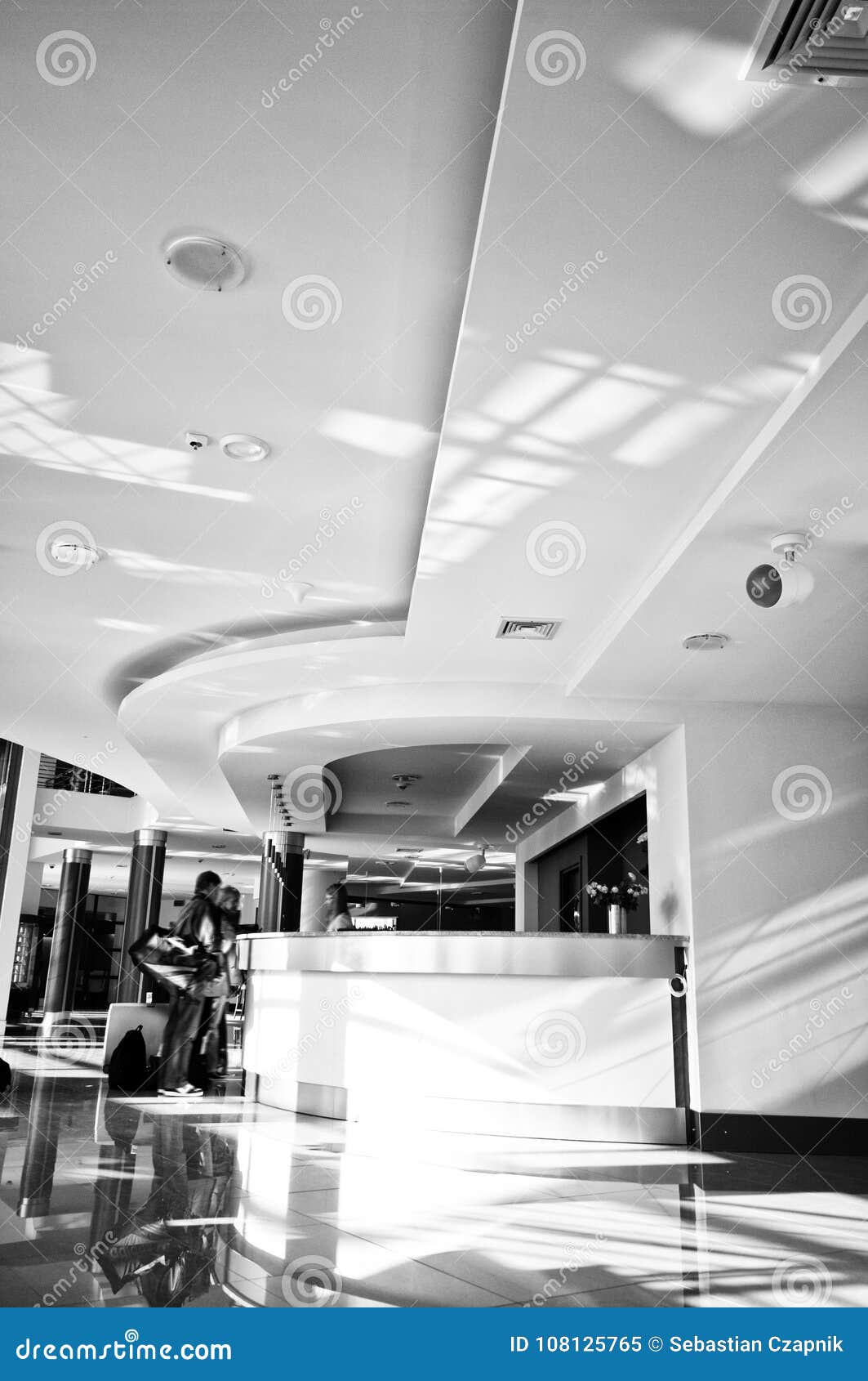 Modern White Hotel Lobby