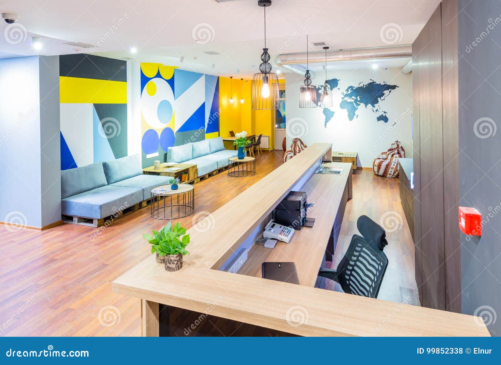 The Hotel Reception of Hostel Dormitory Stock Photo - Image of ...