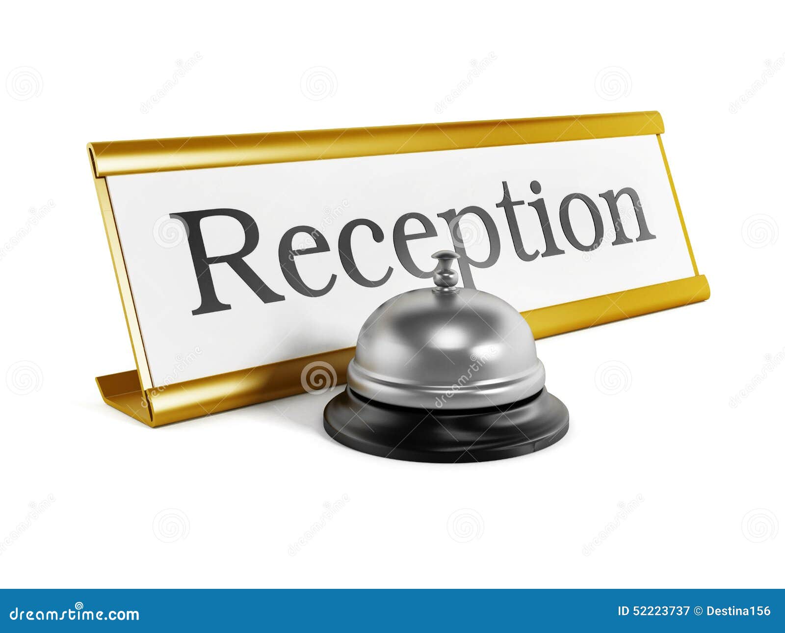 Hotel Reception Placard and Service Bell Stock Illustration ...