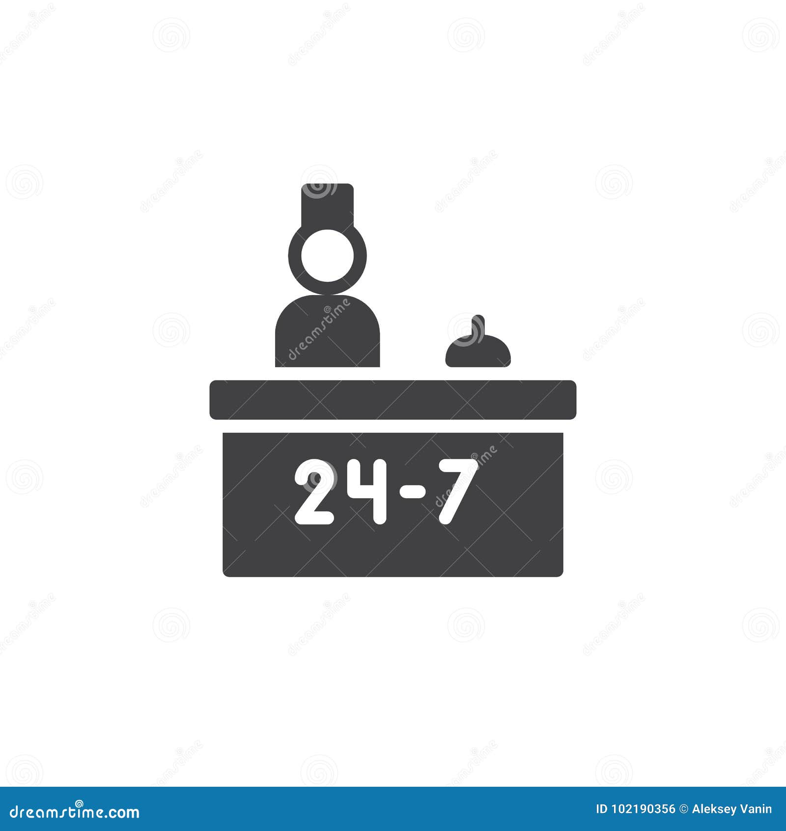 Hotel Reception Service and Receptionist Icon Vector Stock Vector ...