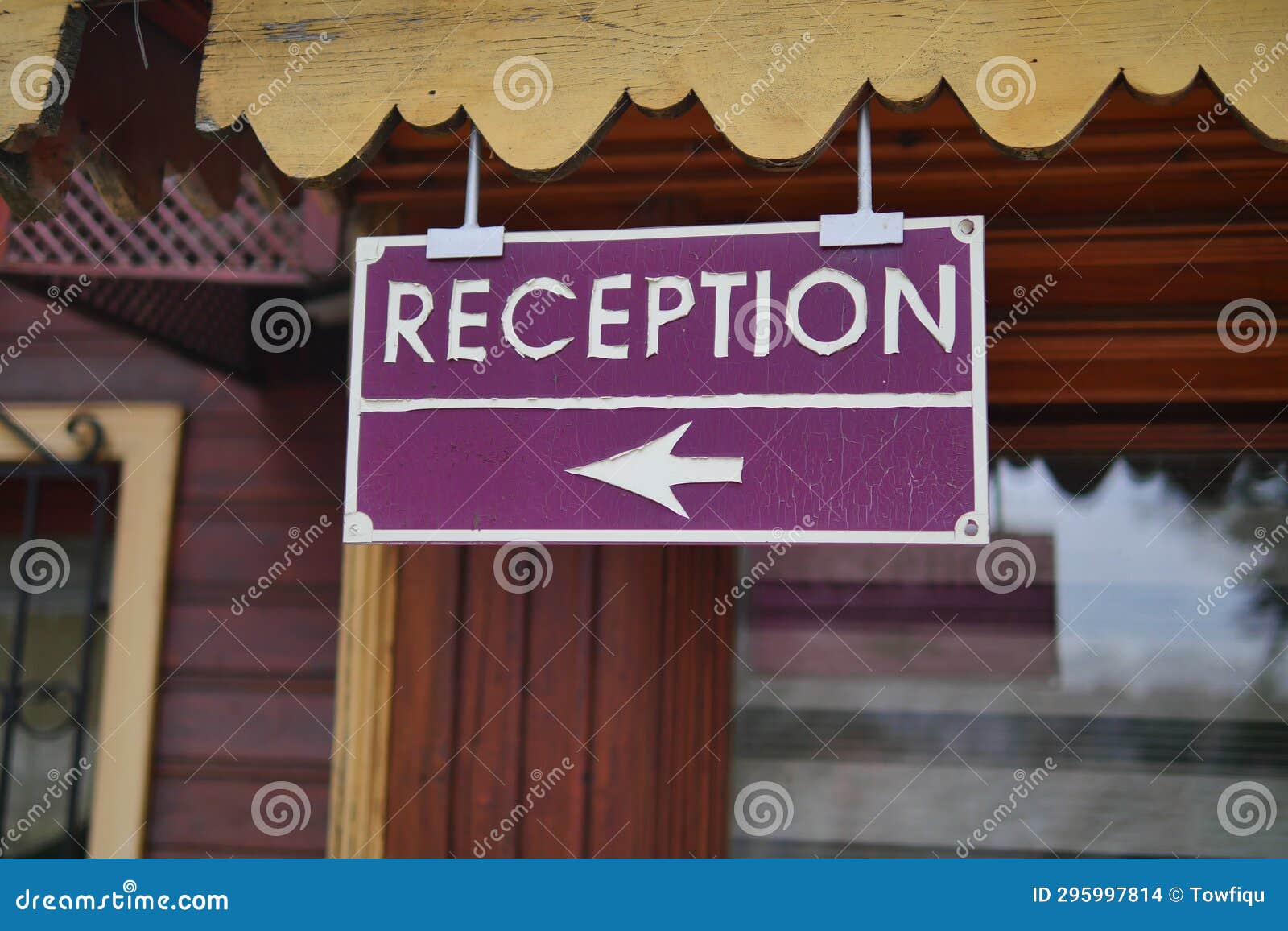 Hotel Reception Sign. Welcome Sign. Stock Photo - Image of booking ...