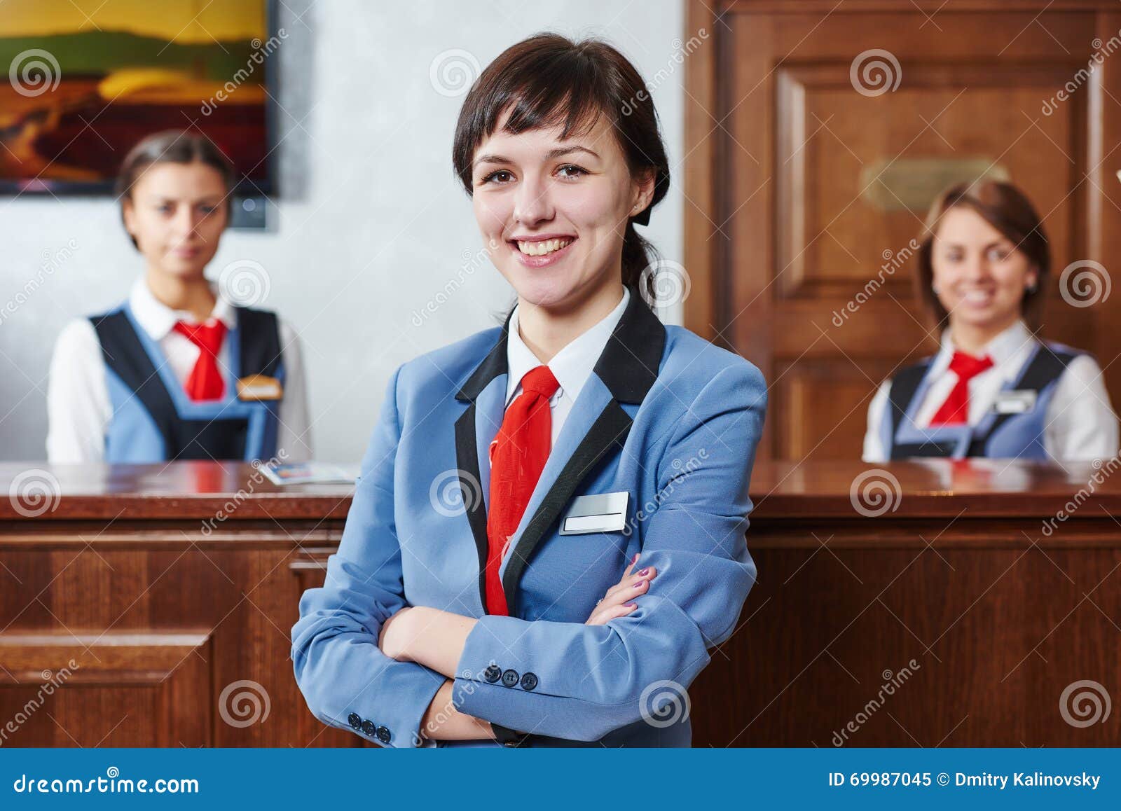 Hotel reception worker stock image. Image of hostel, lobby - 69987045