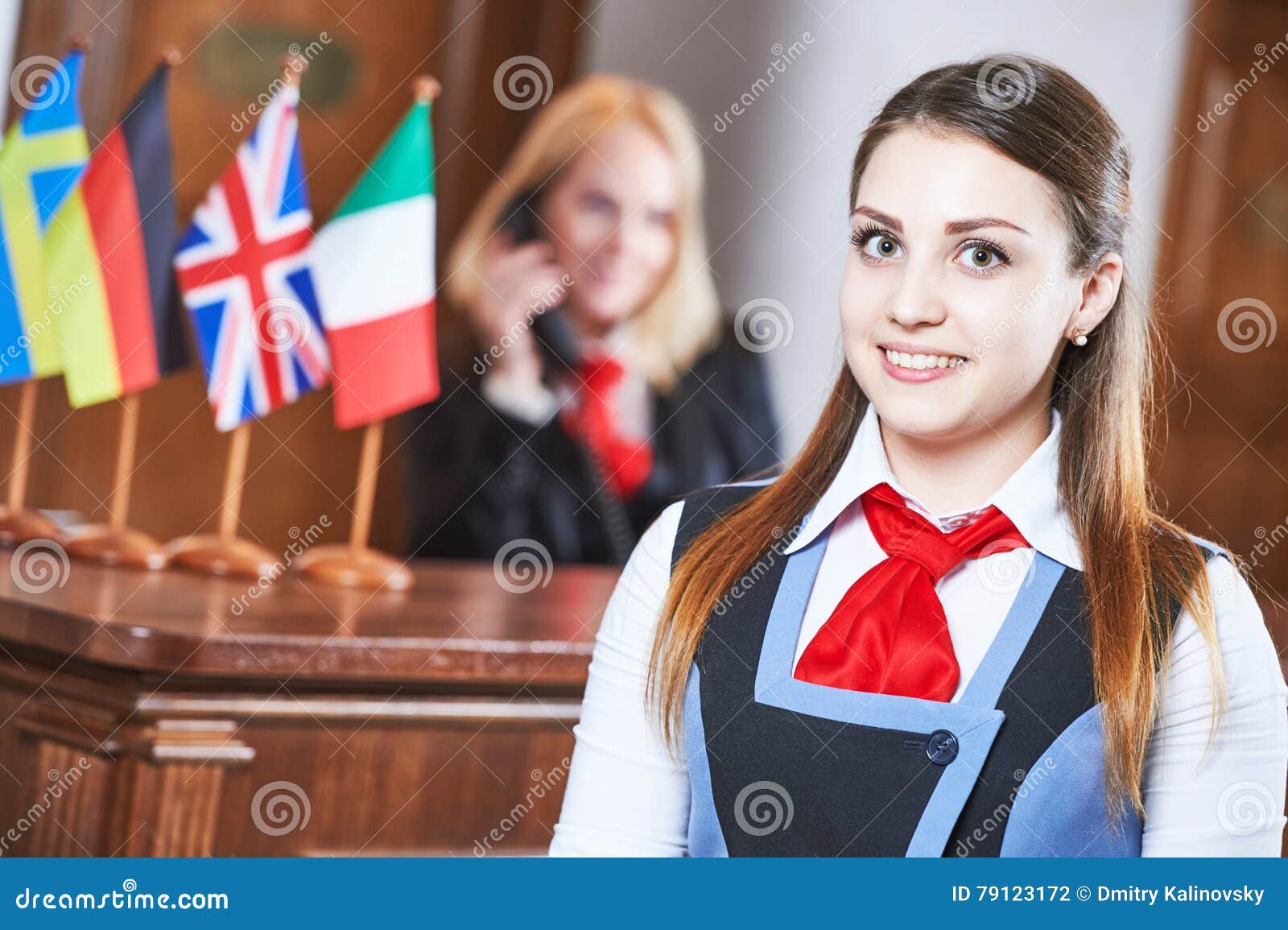Hotel reception worker stock photo. Image of people, guest - 79123172