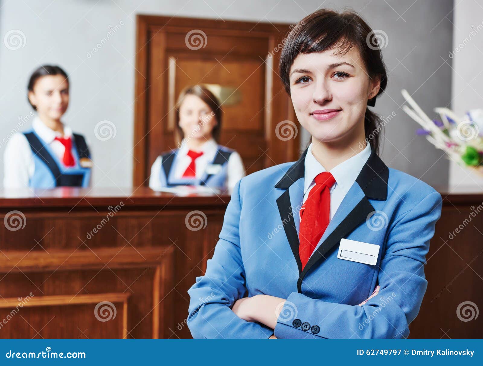 Hotel reception worker stock image. Image of arrival - 62749797