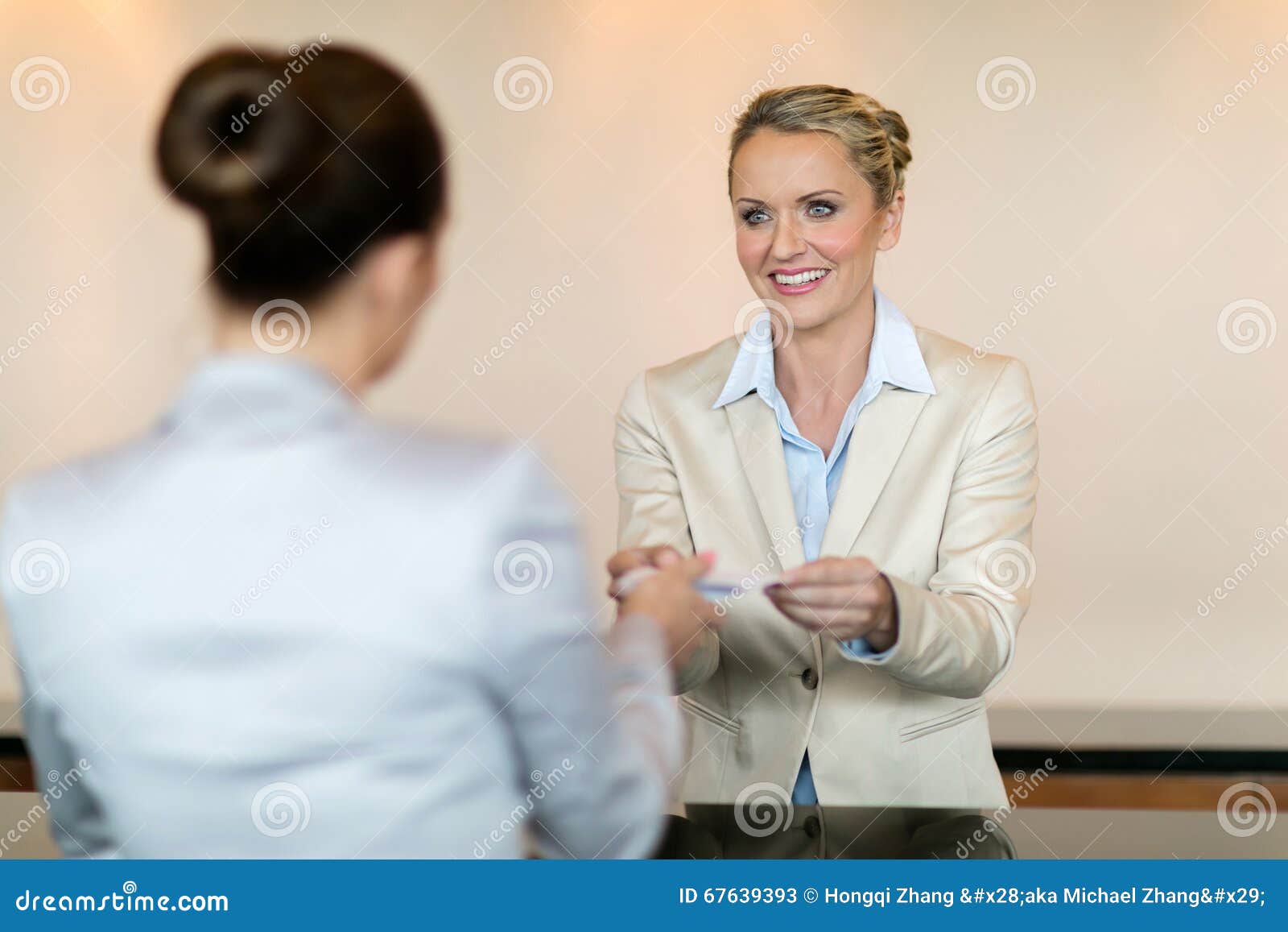 Hotel Receptionist Customer Stock Image - Image of career, aged: 67639393