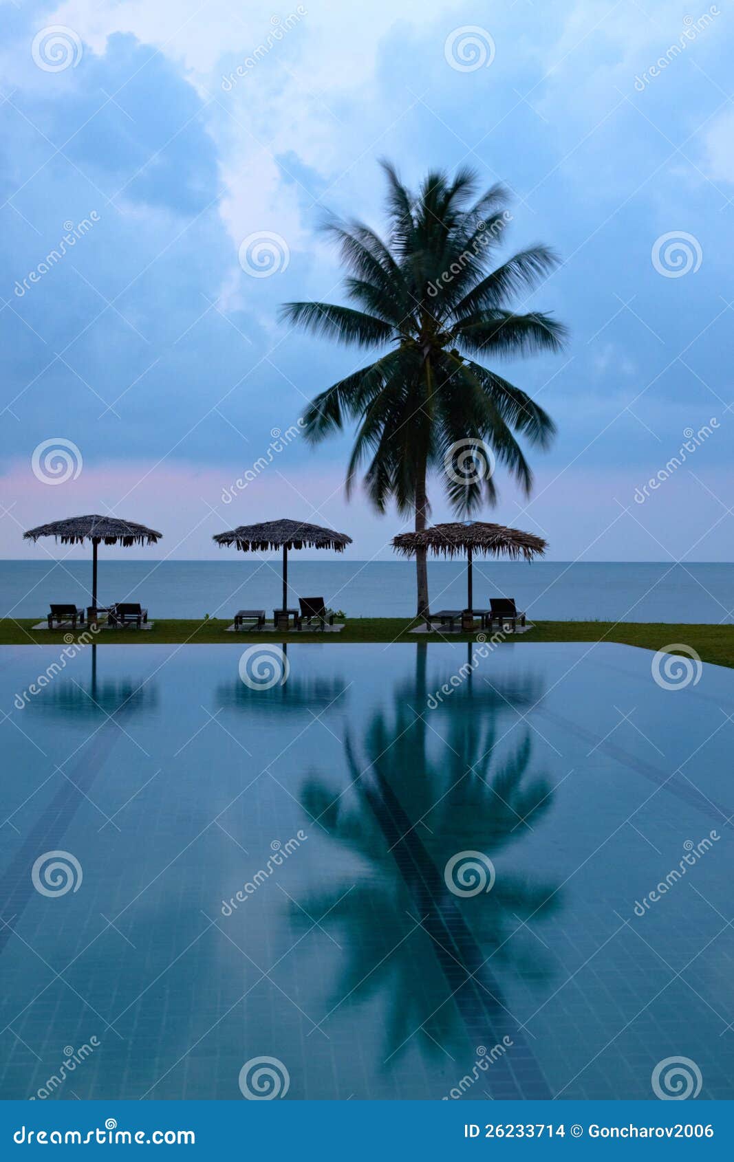 A Hotel or Resort Pool at Sunset Stock Photo - Image of luxury ...