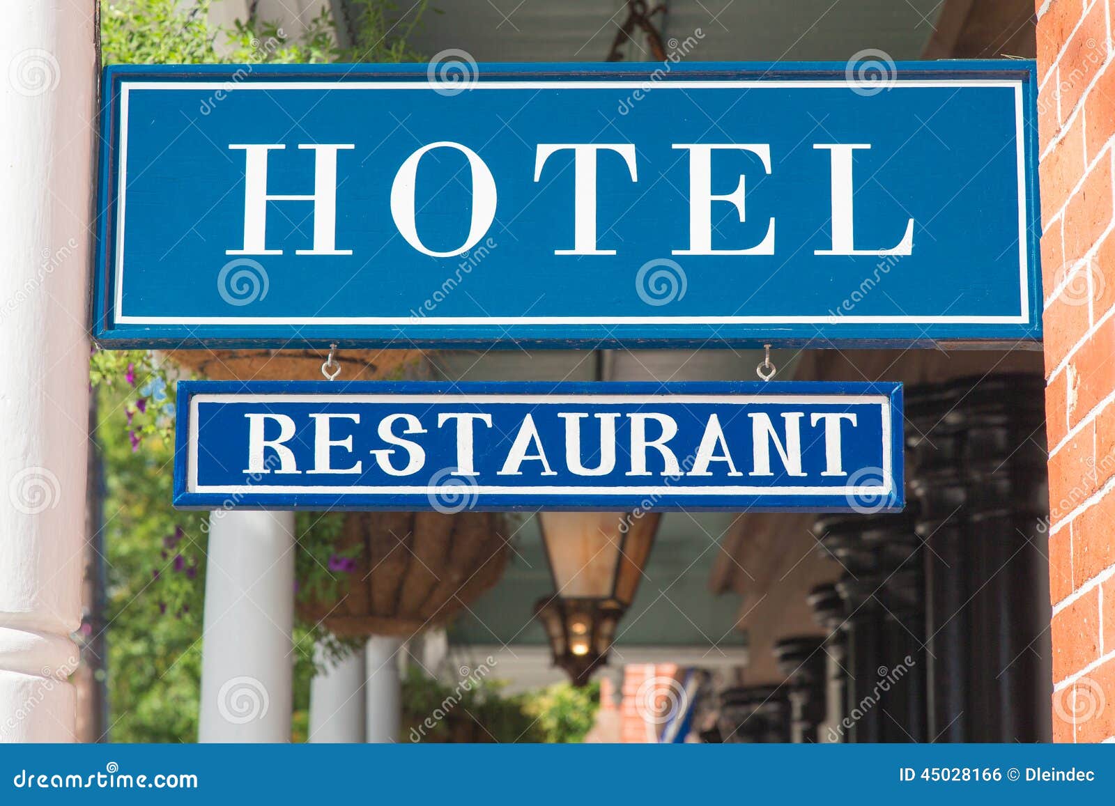 Hotel and restaurant sign stock photo. Image of classic - 45028166