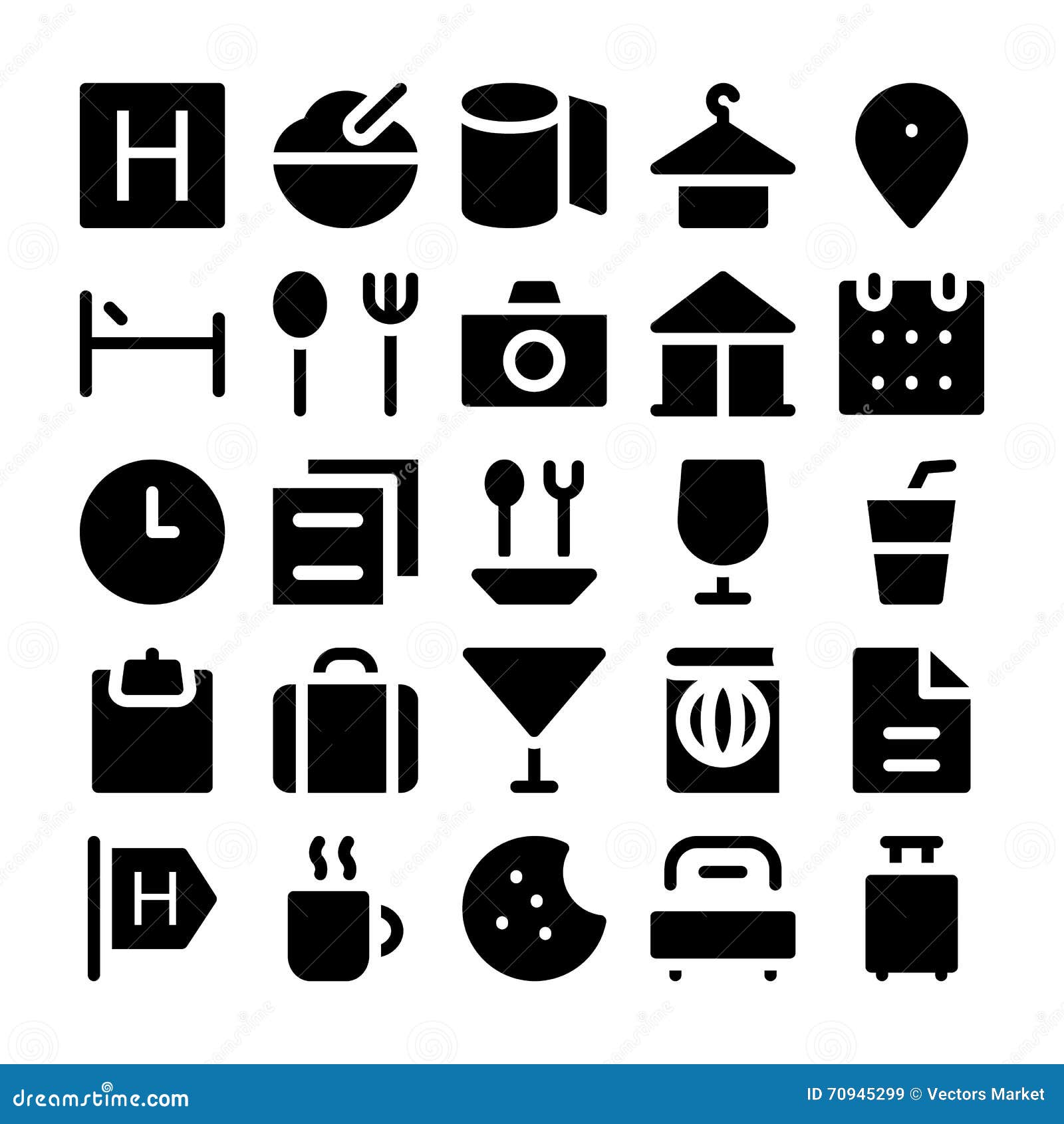 Hotel & Restaurant Vectorpictogrammen 1 Stock Illustratie ...