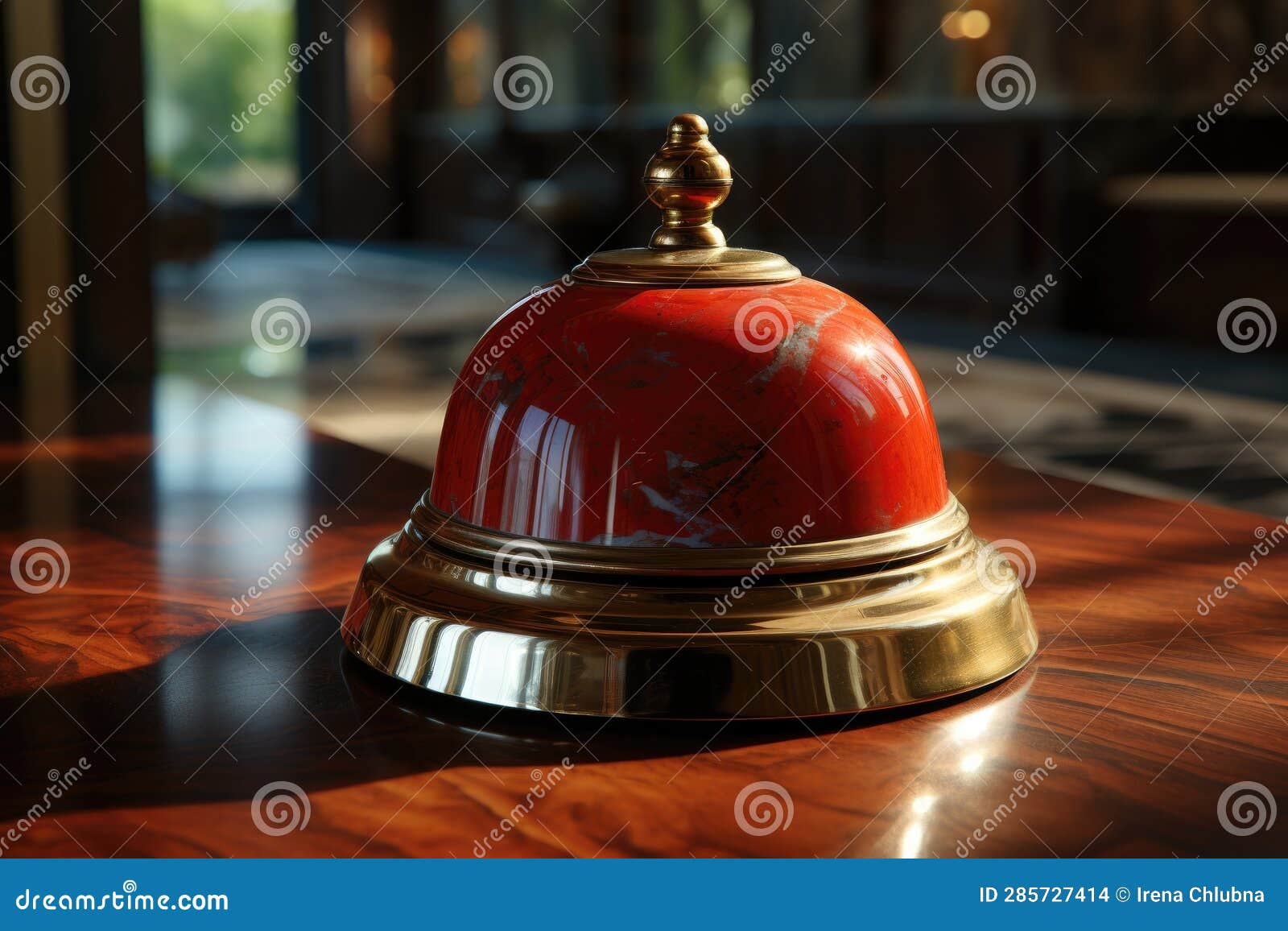 Hotel Ring Bell on Counter Desk at Front Reception Stock Illustration ...