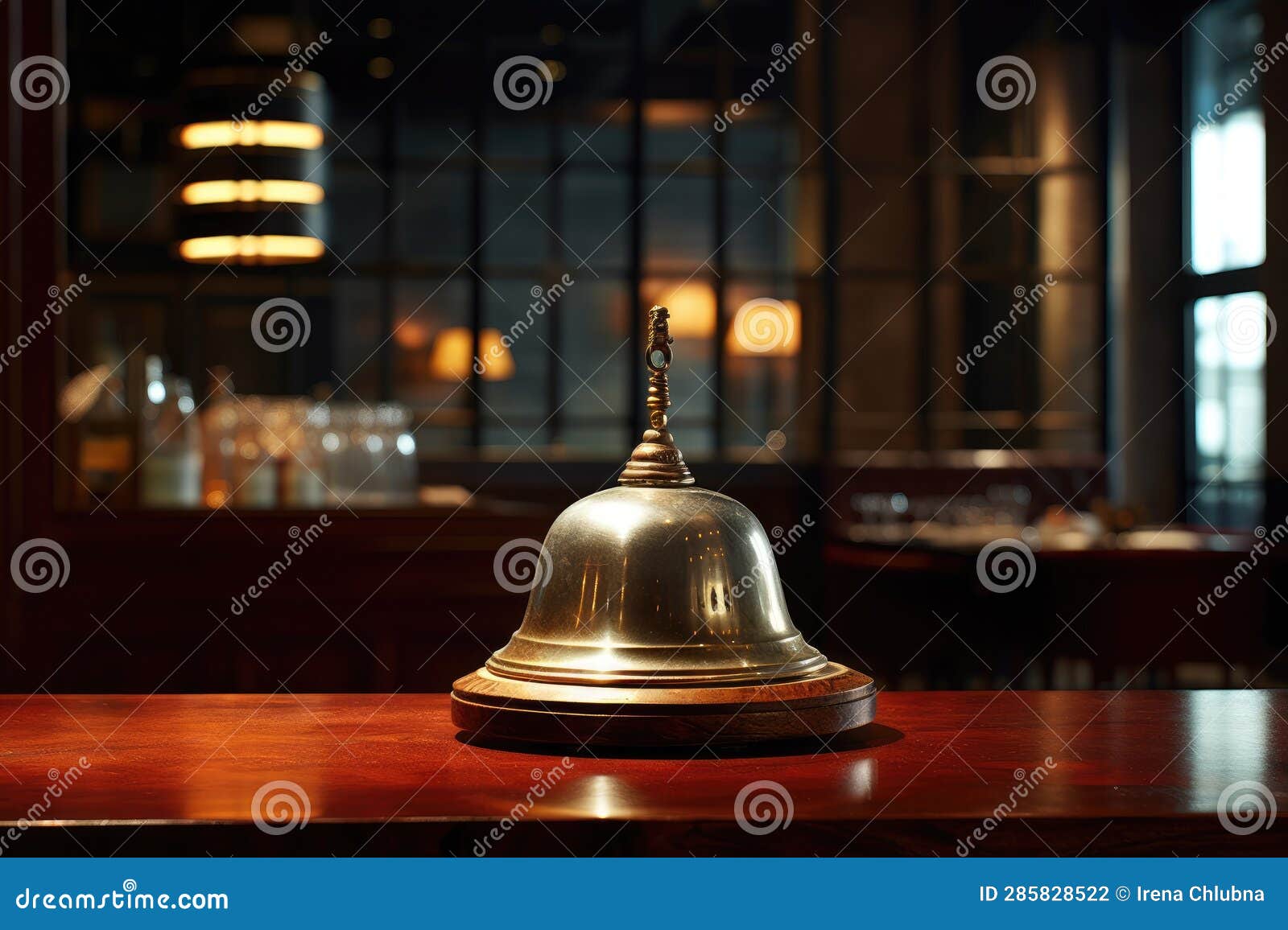 Hotel Ring Bell on Counter Desk at Front Reception Stock Illustration ...