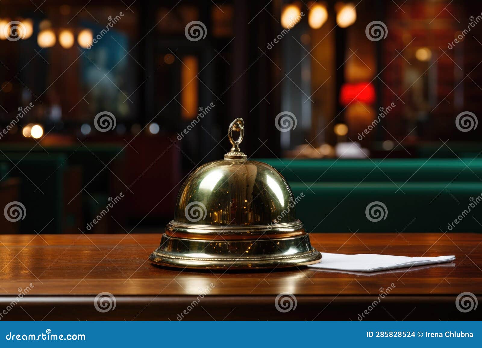Hotel Ring Bell on Counter Desk at Front Reception Stock Illustration ...