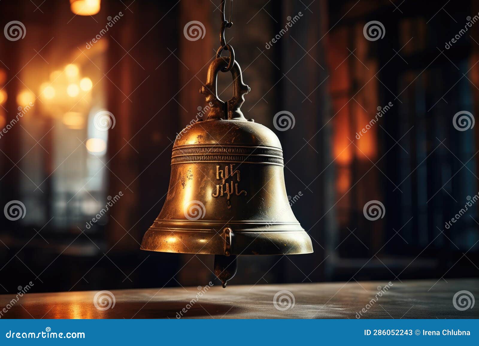 Hotel Ring Bell on Counter Desk at Front Reception Stock Illustration ...