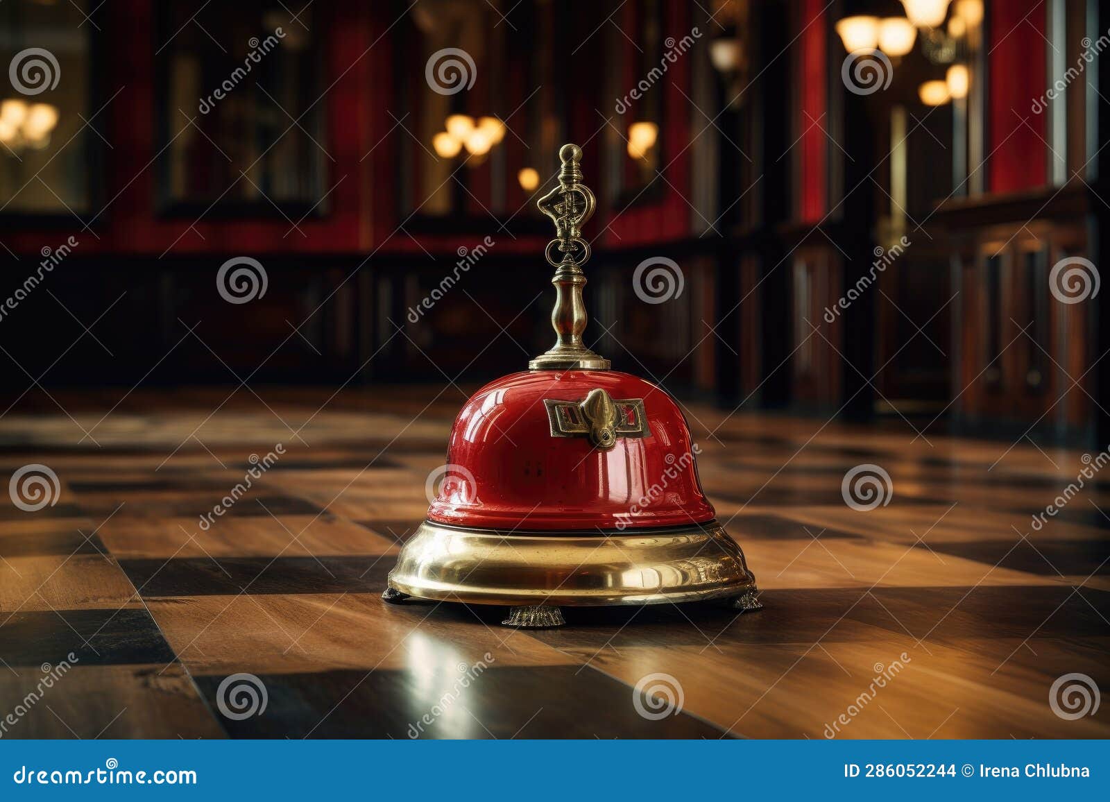 Hotel Ring Bell on Counter Desk at Front Reception Stock Illustration ...
