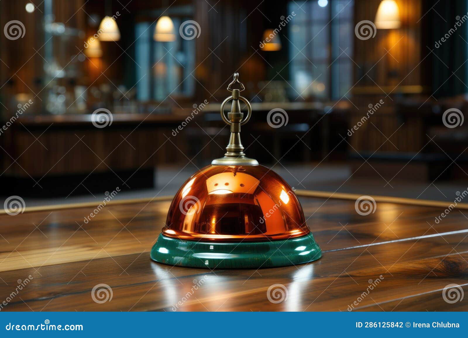 Hotel Ring Bell on Counter Desk at Front Reception Stock Illustration ...