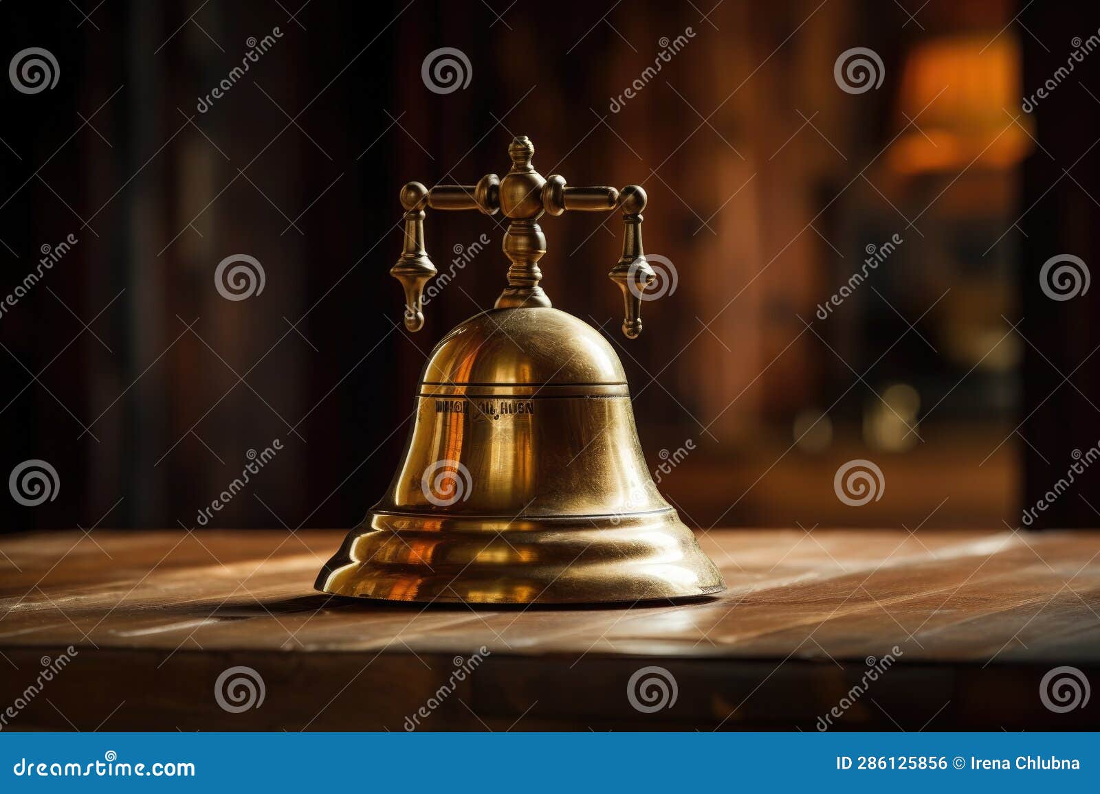 Hotel Ring Bell on Counter Desk at Front Reception Stock Illustration ...