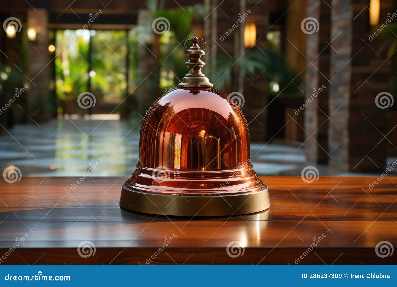 Hotel Ring Bell on Counter Desk at Front Reception Stock Illustration ...