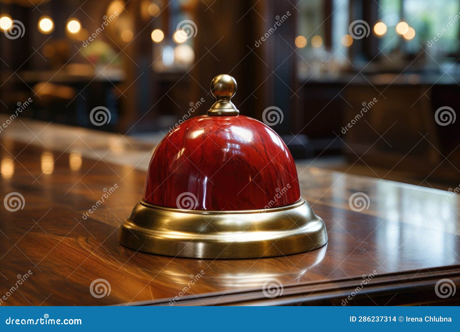 Hotel Ring Bell on Counter Desk at Front Reception Stock Illustration ...