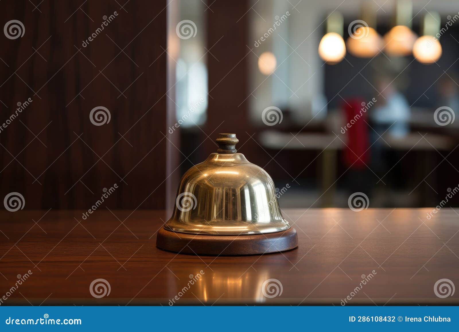 Hotel Ring Bell on Counter Desk at Front Reception Stock Illustration ...