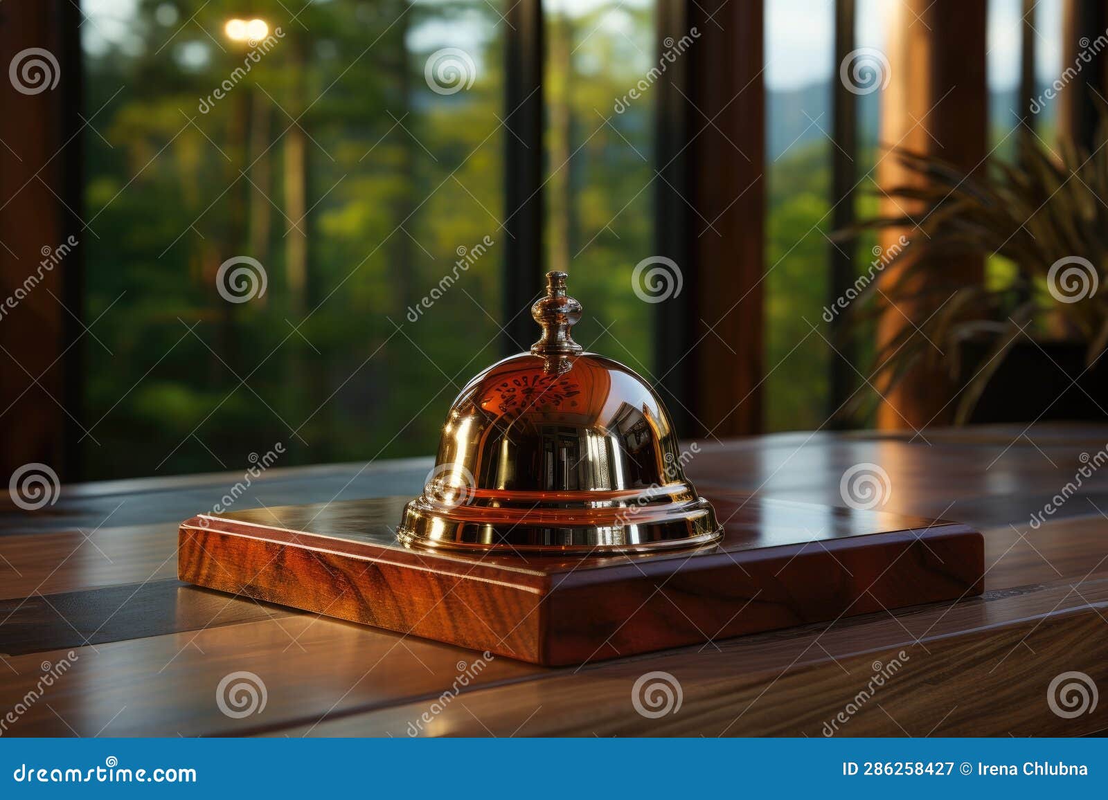 Hotel Ring Bell on Counter Desk at Front Reception Stock Illustration ...