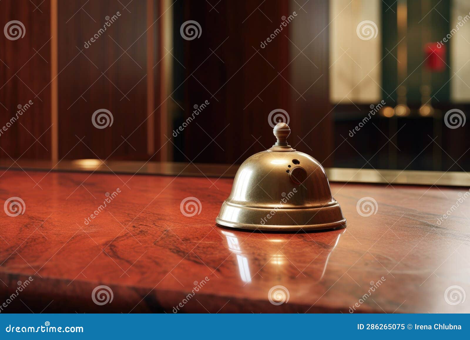 Hotel Ring Bell on Counter Desk at Front Reception Stock Illustration ...