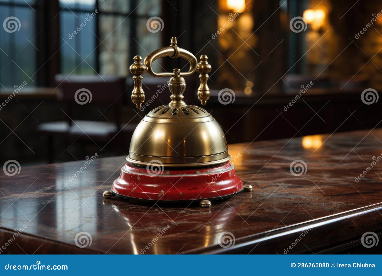 Hotel Ring Bell on Counter Desk at Front Reception Stock Photo - Image ...