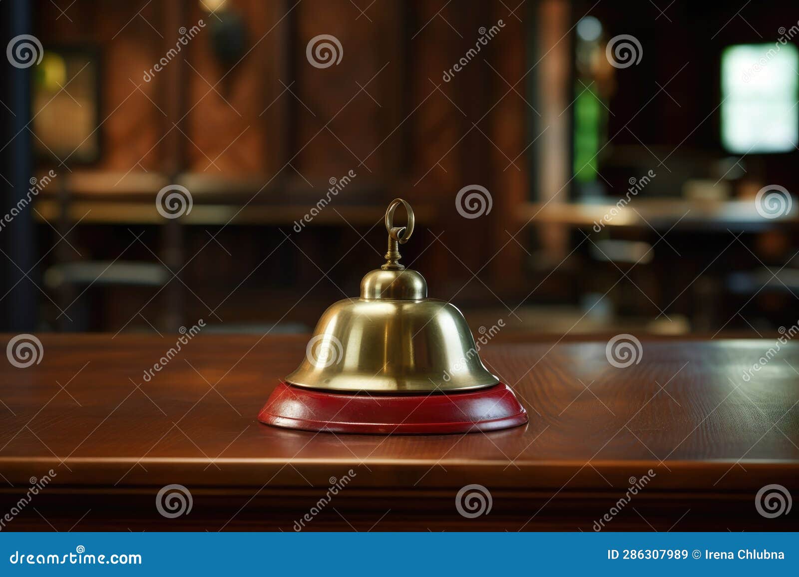 Hotel Ring Bell on Counter Desk at Front Reception Stock Illustration ...