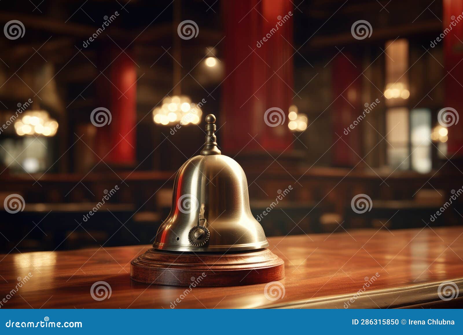 Hotel Ring Bell on Counter Desk at Front Reception Stock Illustration ...