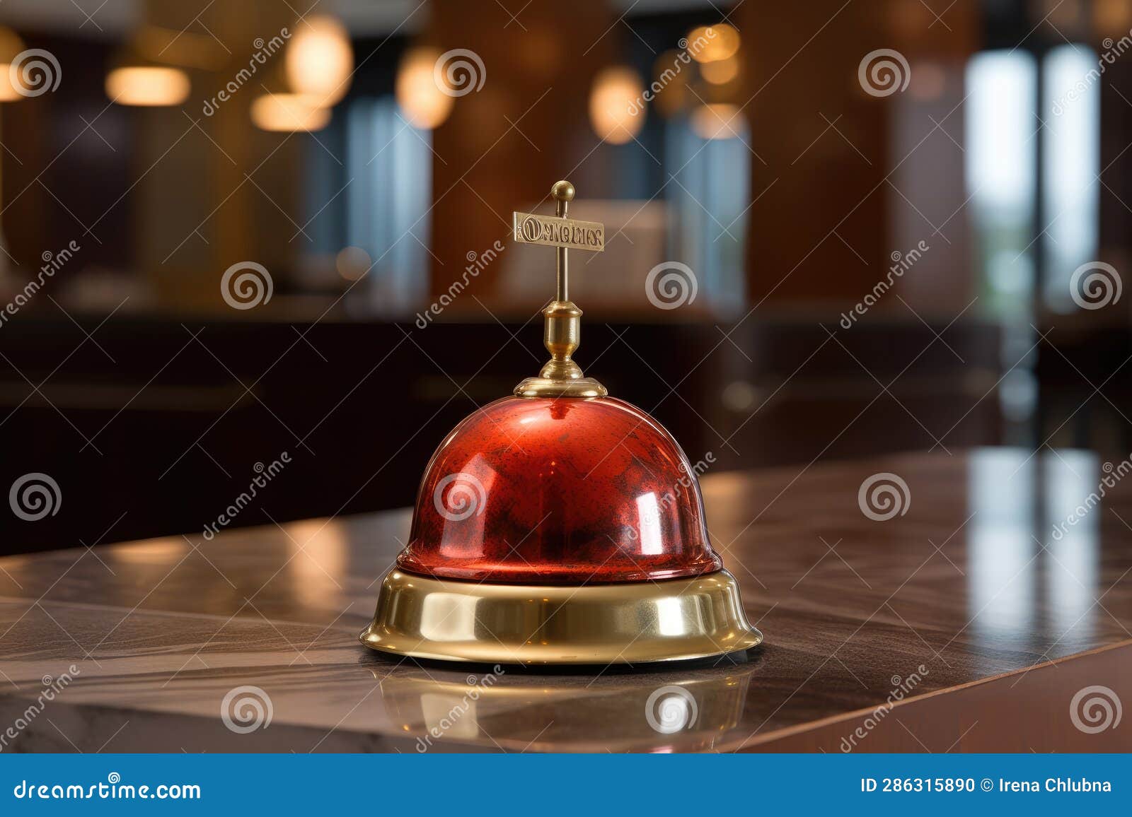 Hotel Ring Bell on Counter Desk at Front Reception Stock Photo - Image ...