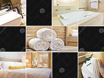 Hotel room collage stock photo. Image of apartment, bedroom - 23758340